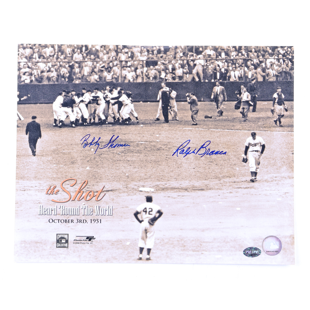 Ralph Branca & Bobby Thomson Signed "The Shot Heard 'Round The World ...