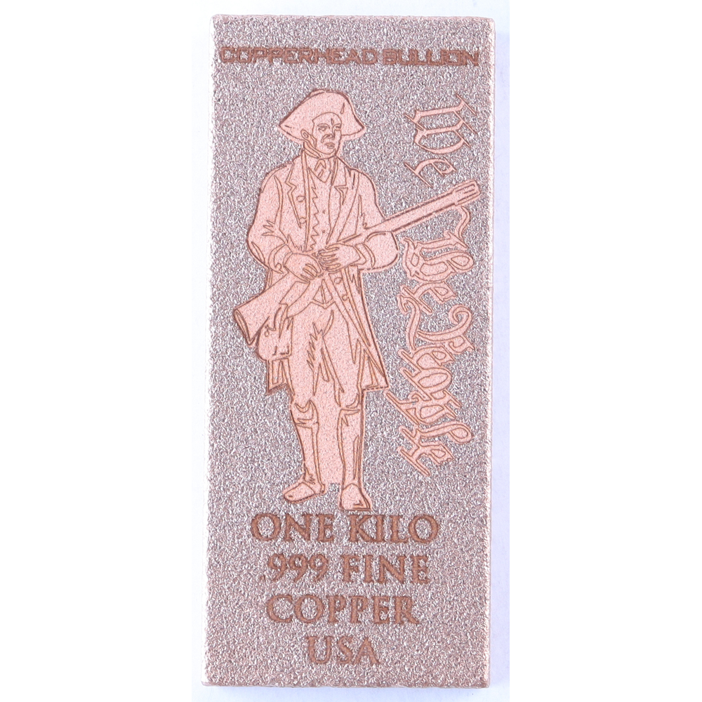 One Kilo .999 Fine Copper "We The People" Copperhead Bullion Bar ...