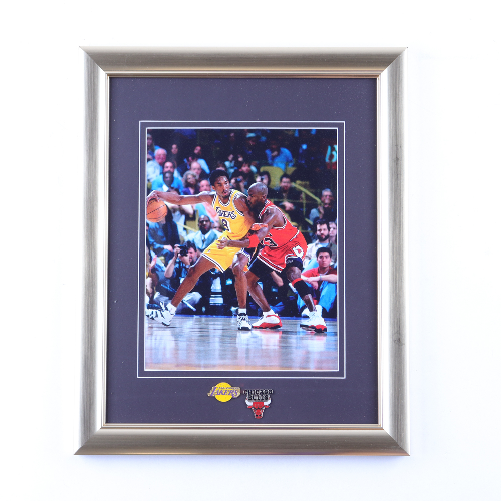 Kobe Bryant & Michael Jordan Custom Framed Photo With Lakers & Bulls ...