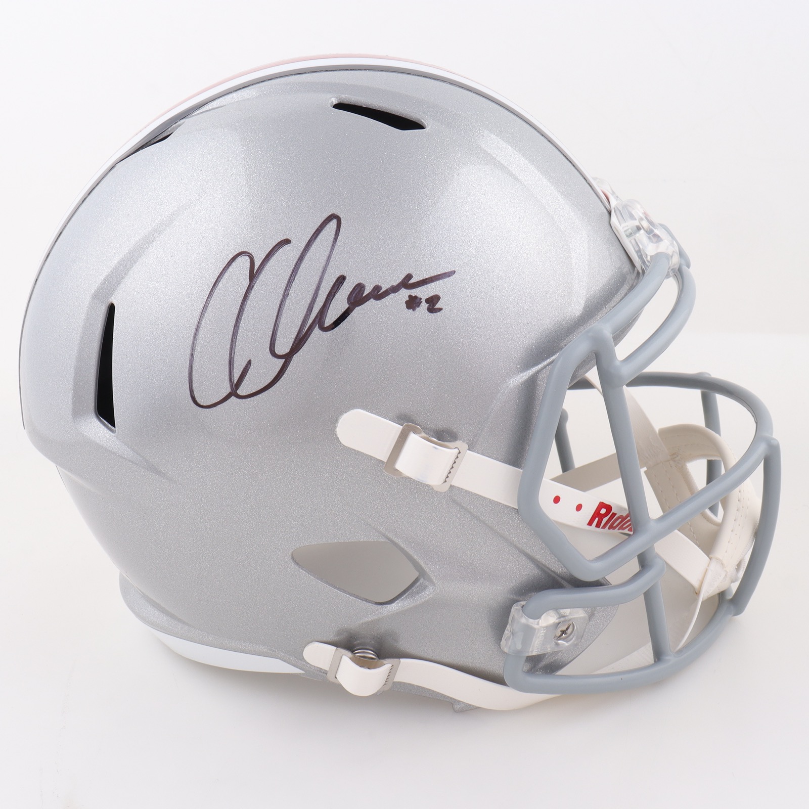 Chris Olave Signed Ohio State Buckeyes Full-Size Speed Helmet (Beckett ...