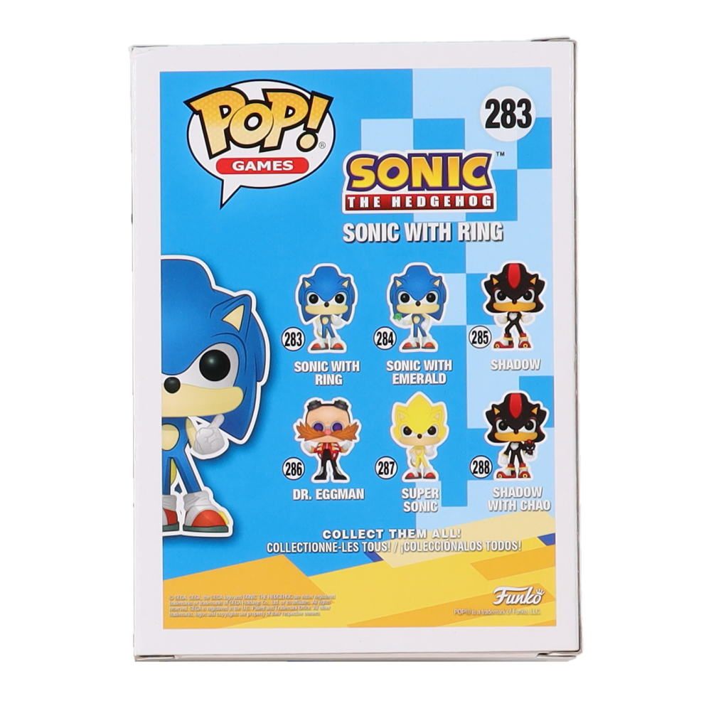 Ben Schwartz Signed "Sonic the Hedgehog" #283 Sonic with Ring Funko Pop ...