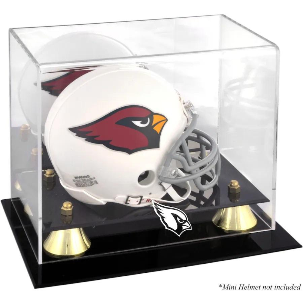 Cardinals Logo Mini Helmet Base & Gold Risers Base Mirrored Display ...