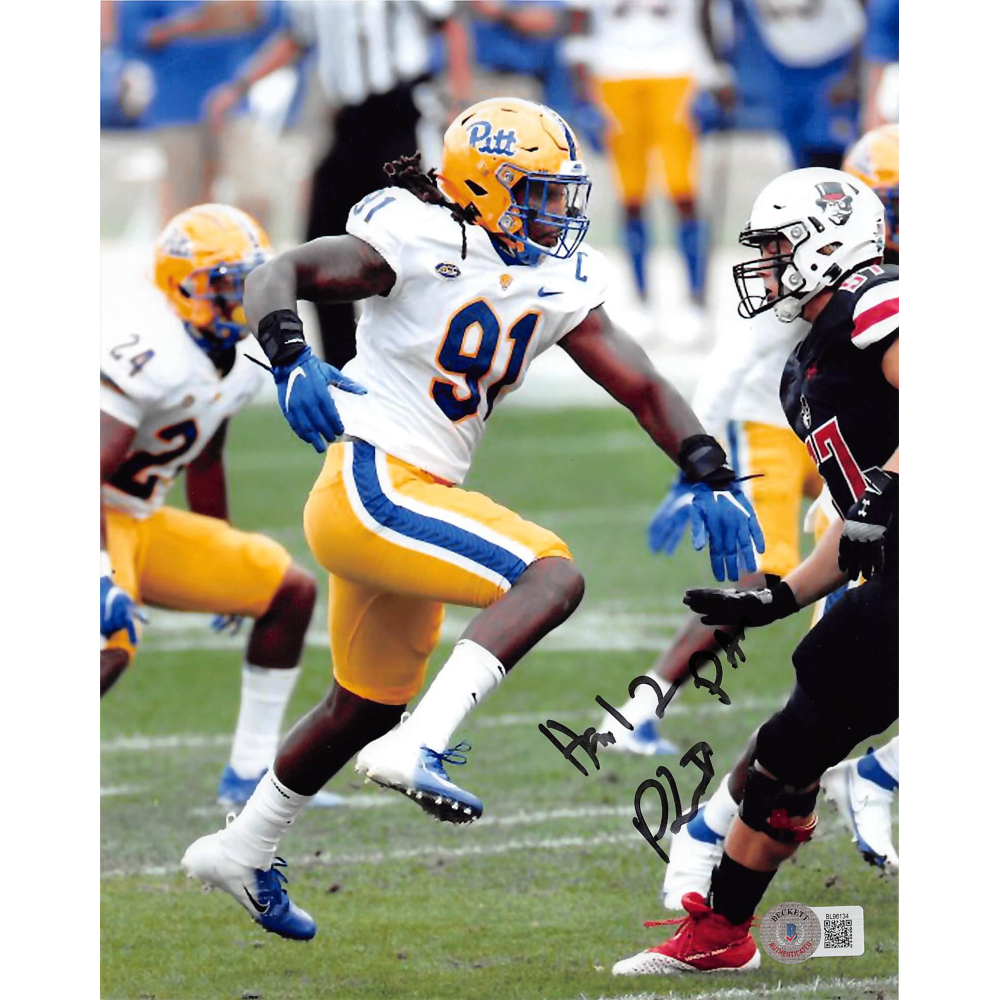 Patrick Jones Signed Pittsburgh Panthers 8x10 Photo Inscribed "Hail 2 ...