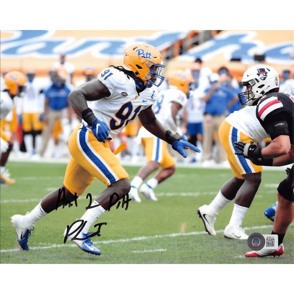 Patrick Jones Signed Pittsburgh Panthers 8x10 Photo Inscribed "Hail 2 ...