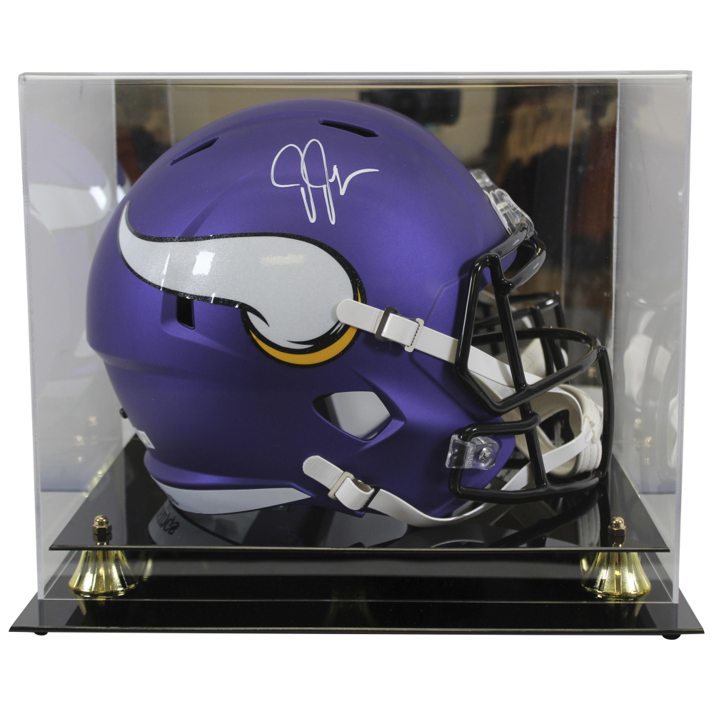 Justin Jefferson Signed Vikings Full-Size Speed Helmet with Display ...