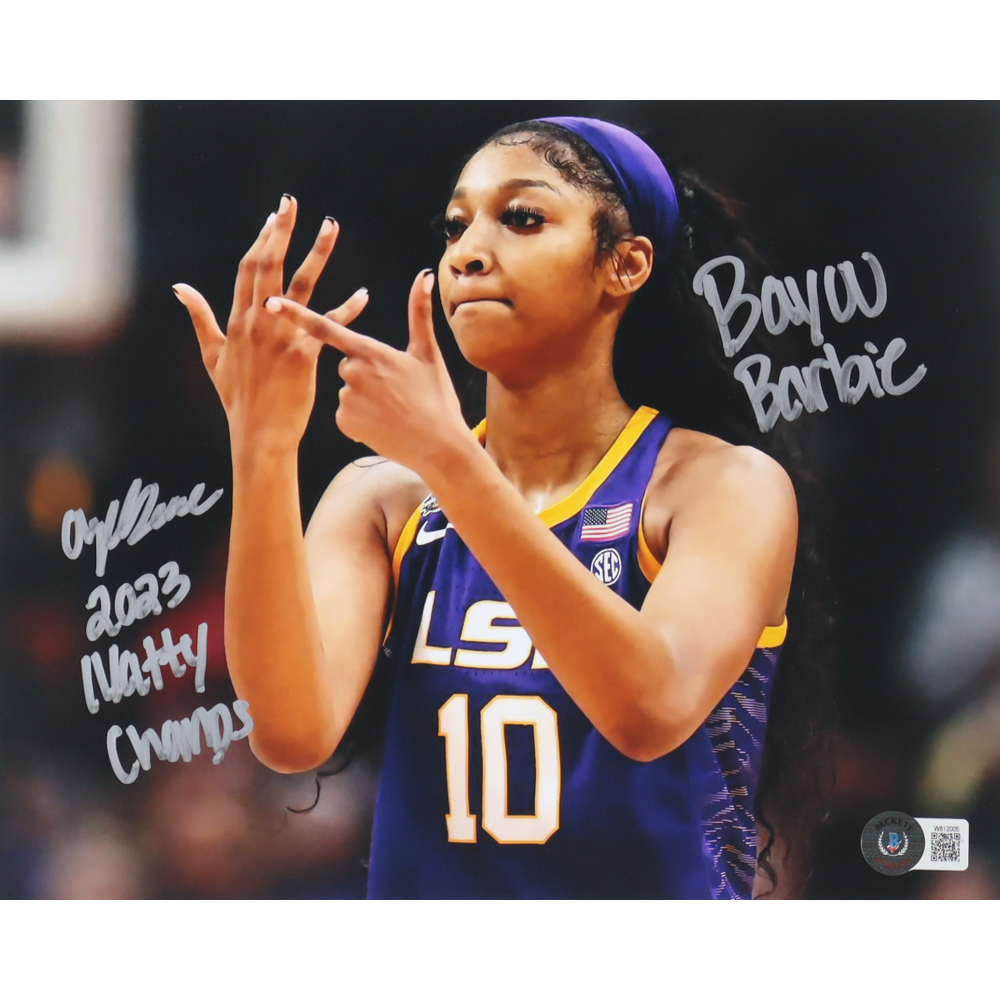 Angel Reese Signed LSU Tigers 11x14 Photo Inscribed "2023 Natty Champs ...