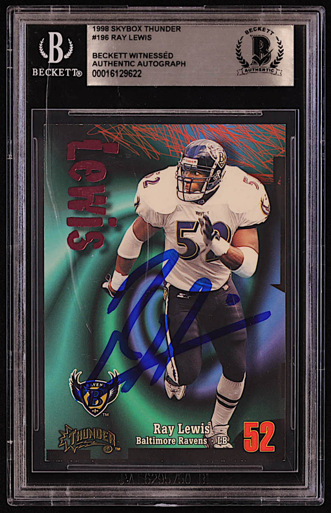 Ray Lewis Signed 1998 SkyBox Thunder #196 (BGS) | Pristine Auction