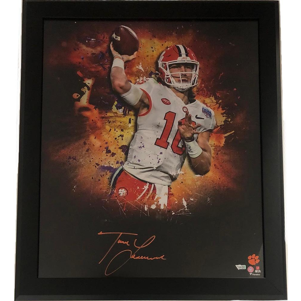 Trevor Lawrence Signed Clemson Tigers Custom Framed Photo Display ...