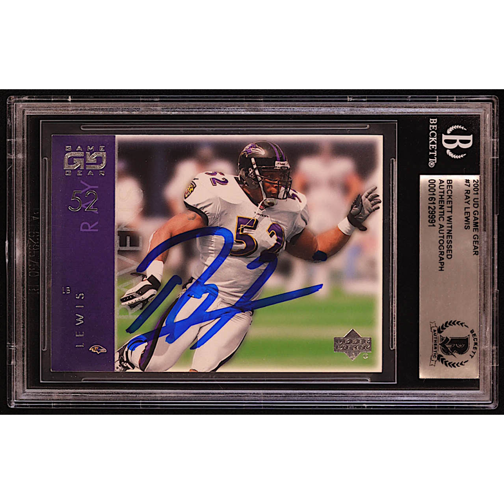 Ray Lewis Signed 2001 UD Game Gear #7 (BGS) | Pristine Auction