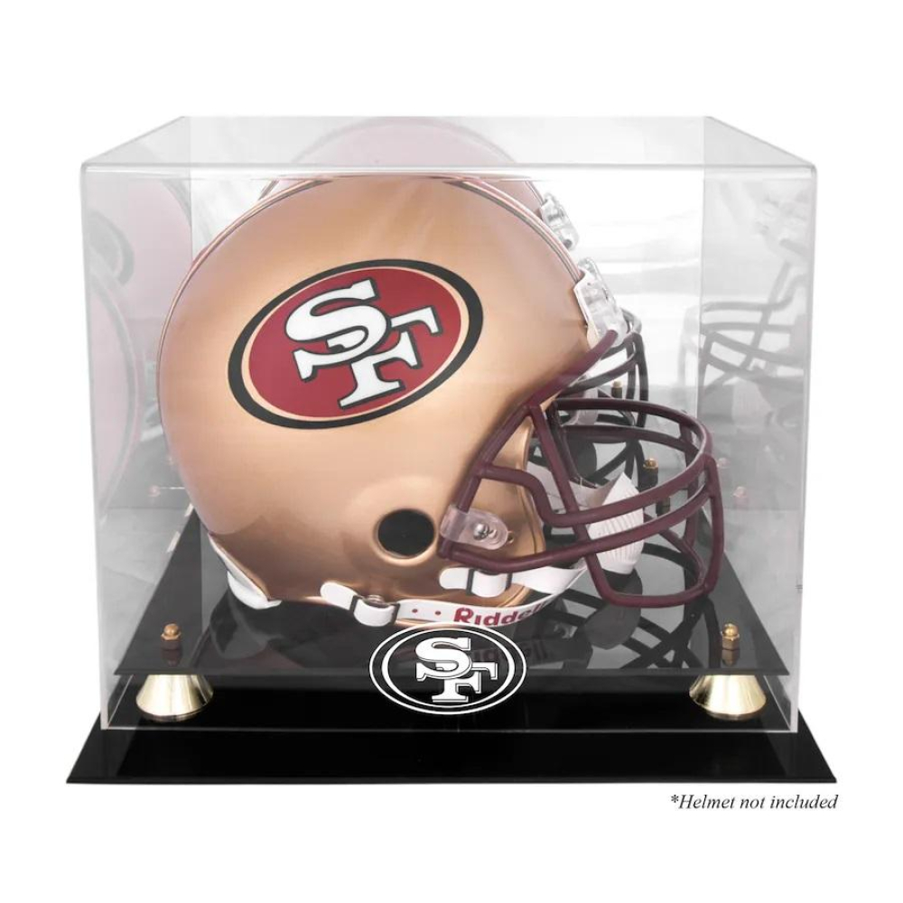 49ers Logo Full-Size Helmet Base & Gold Risers Base Mirrored Display ...