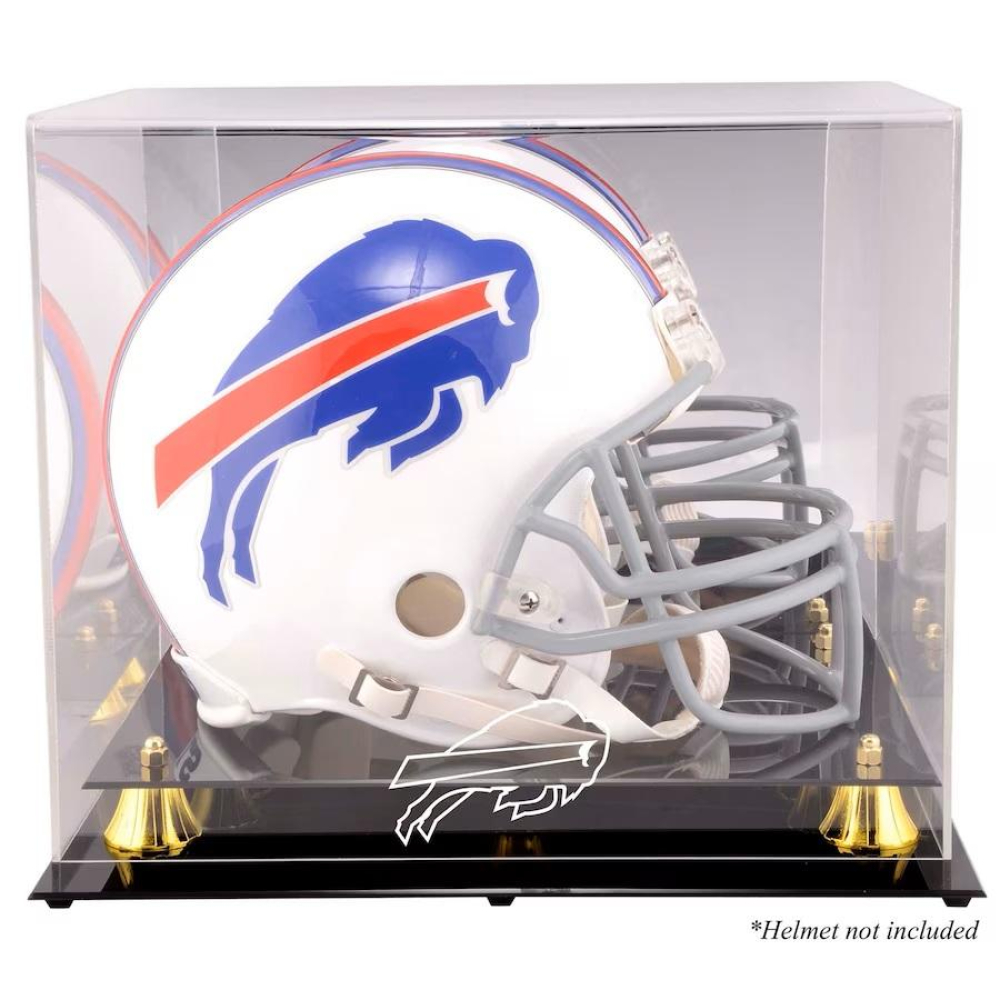 Bills Logo Full-Size Helmet Base & Gold Risers Base Mirrored Display ...