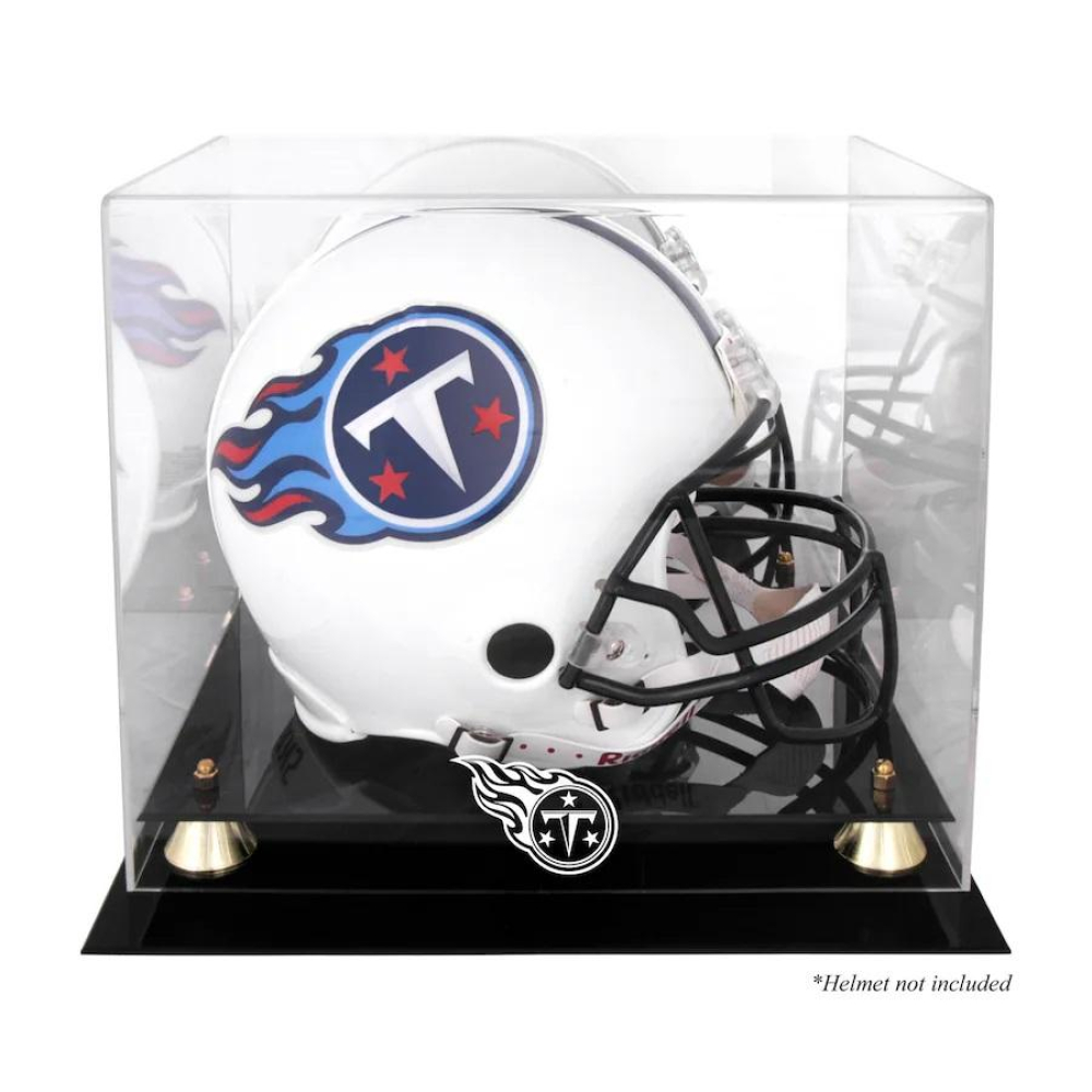 Titans Logo Full-Size Helmet Base & Gold Risers Base Mirrored Display ...