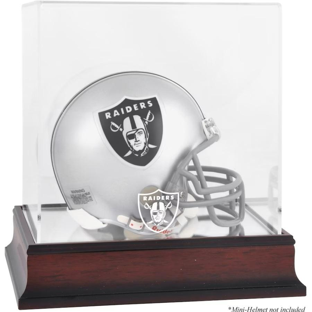 Raiders Logo Mini Helmet Mahogany Base Mirrored Display Case | Pristine ...