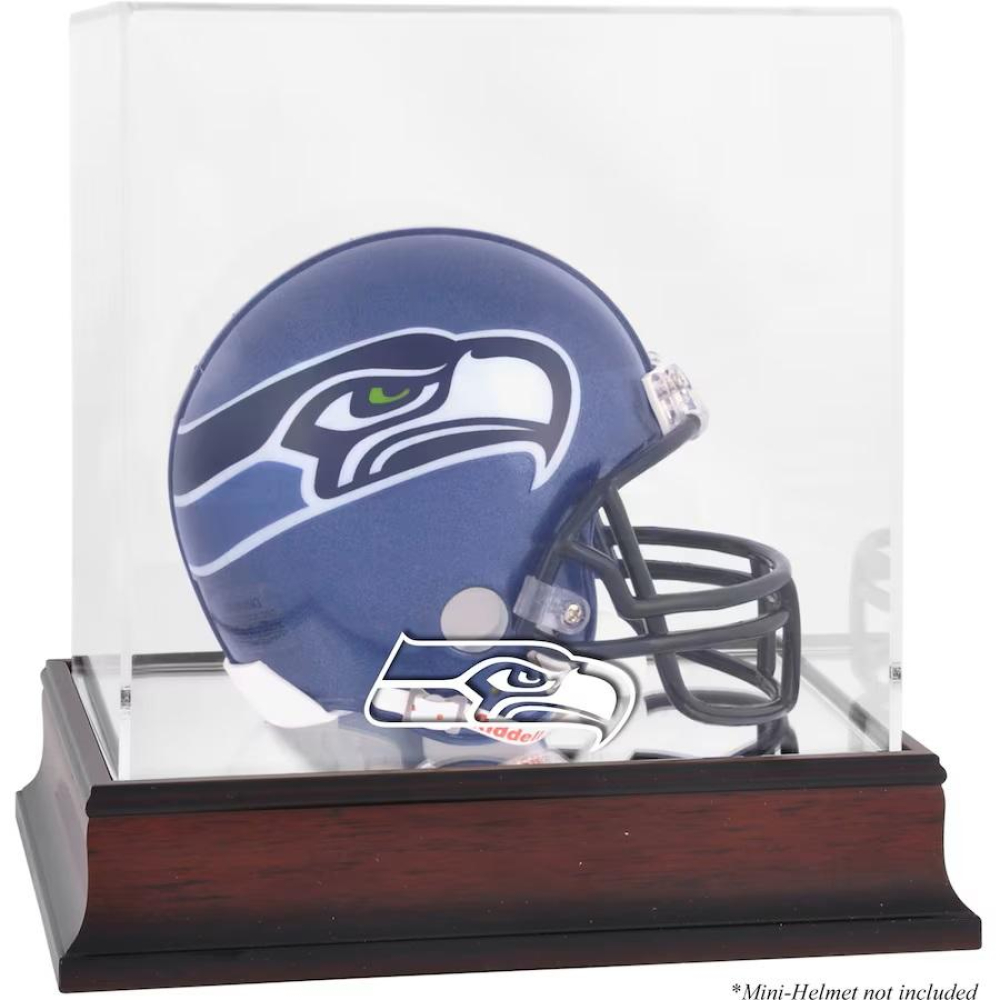 Seahawks Logo Mini Helmet Mahogany Base Mirrored Display Case ...