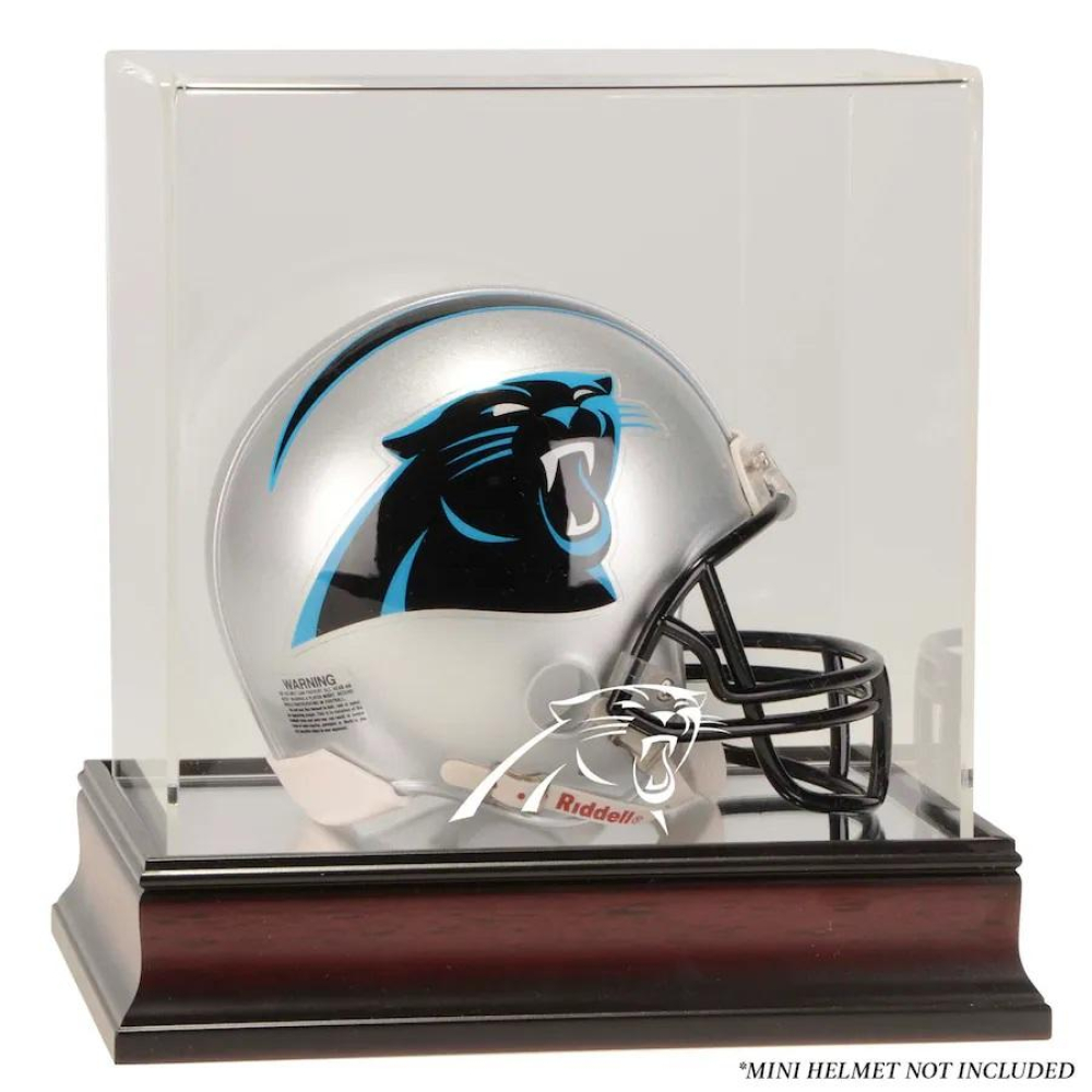 Panthers Logo Mini Helmet Mahogany Base Mirrored Display Case ...