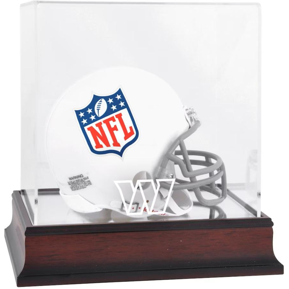 Commanders Logo Mini Helmet Mahogany Base Mirrored Display Case ...