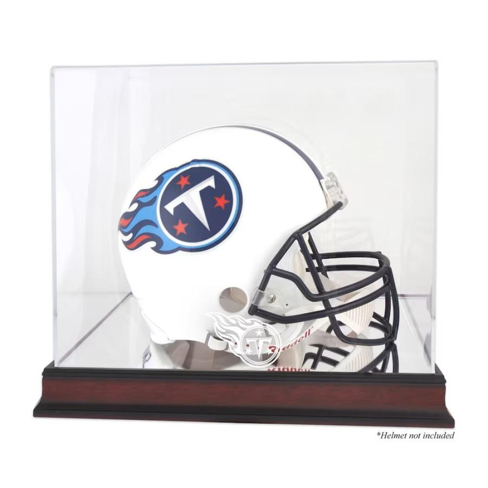Titans Logo Mahogany Base Display Case with Mirror for Full Size ...