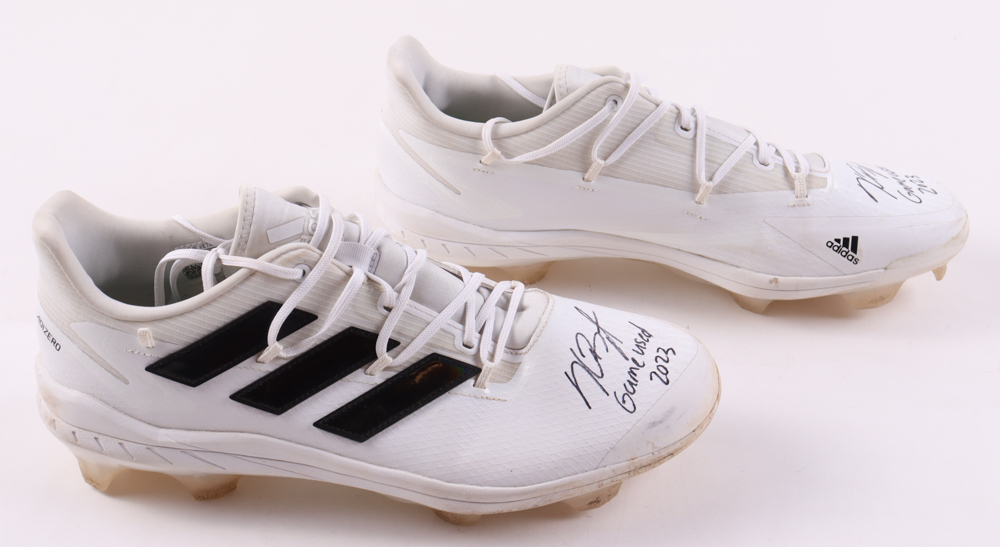 Kris Bryant Signed Game-Used Pair of Adidas Baseball Cleats Inscribed ...