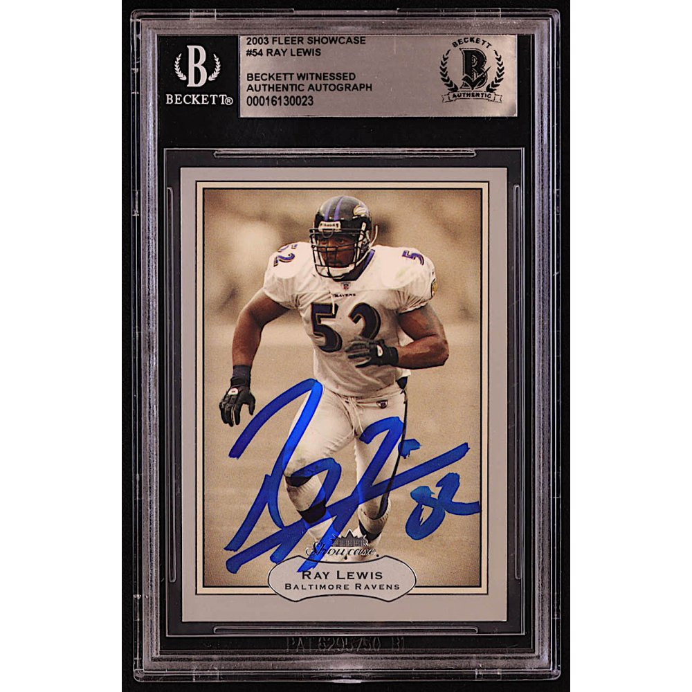 Ray Lewis Signed 2003 Fleer Showcase #54 (BGS) | Pristine Auction