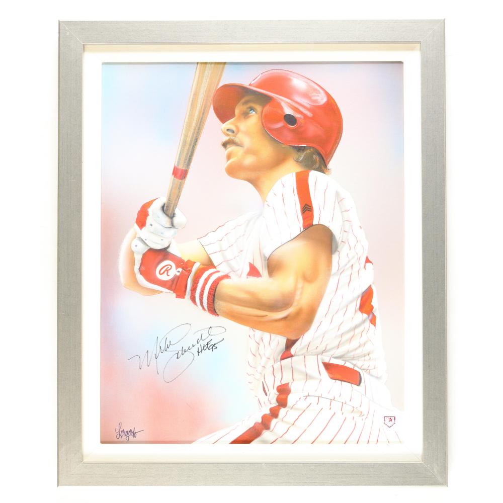 Mike Schmidt Signed Gary Longordo Custom Framed Print Display Inscribed ...
