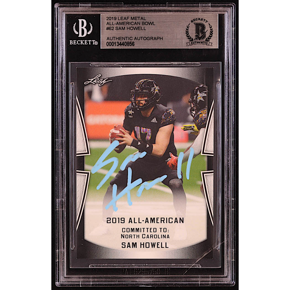 Sam Howell Signed 2019 Leaf Metal All-American Bowl #62 RC (BGS ...