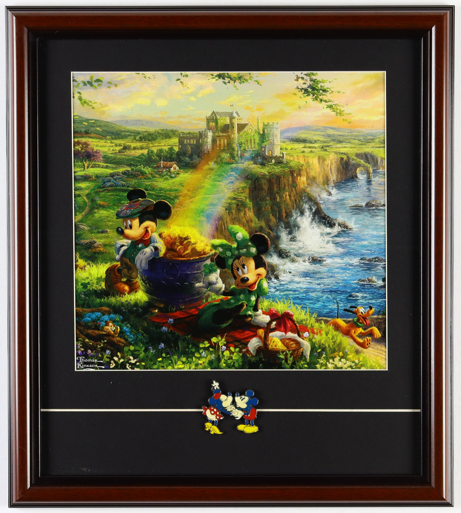Thomas Kinkade "Mickey and Minnie Mouse in Ireland" Custom Framed Print ...