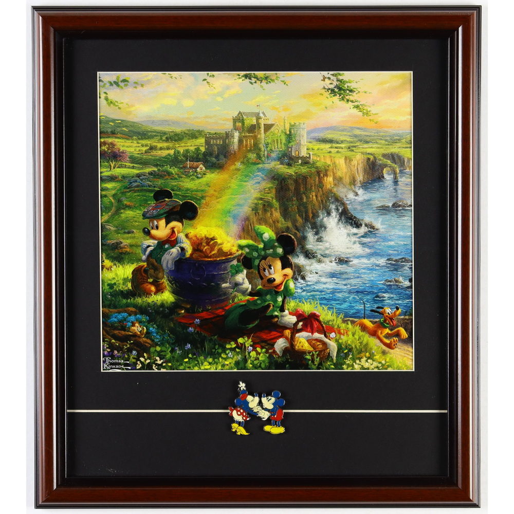 Thomas Kinkade "Mickey and Minnie Mouse in Ireland" Custom Framed Print ...