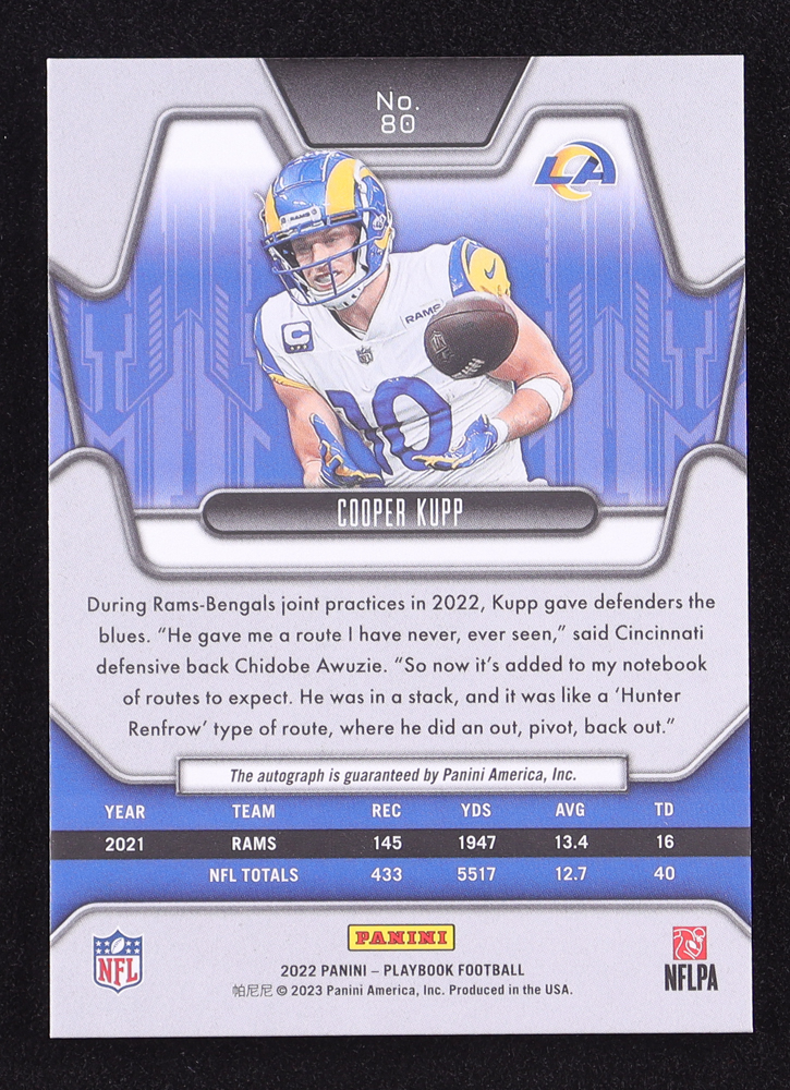 Cooper Kupp 2022 Panini Playbook Signatures Gold #80 #18/49 | Pristine ...