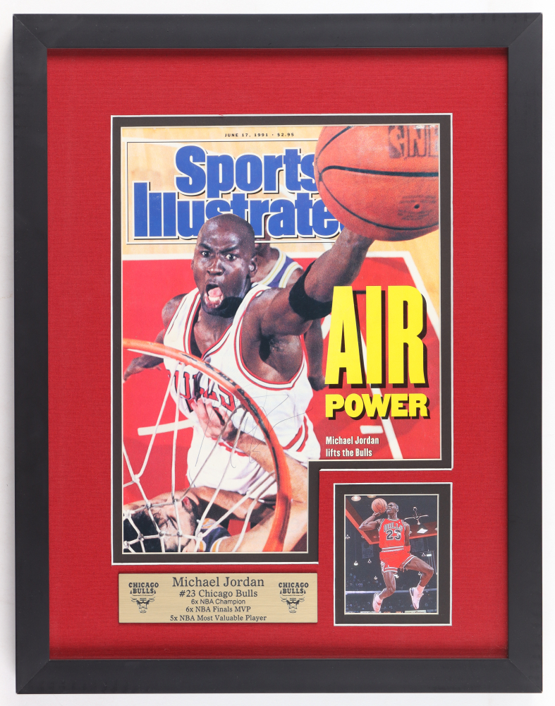 Michael Jordan Signed Sports Illustrated "Air Power" Custom Framed ...