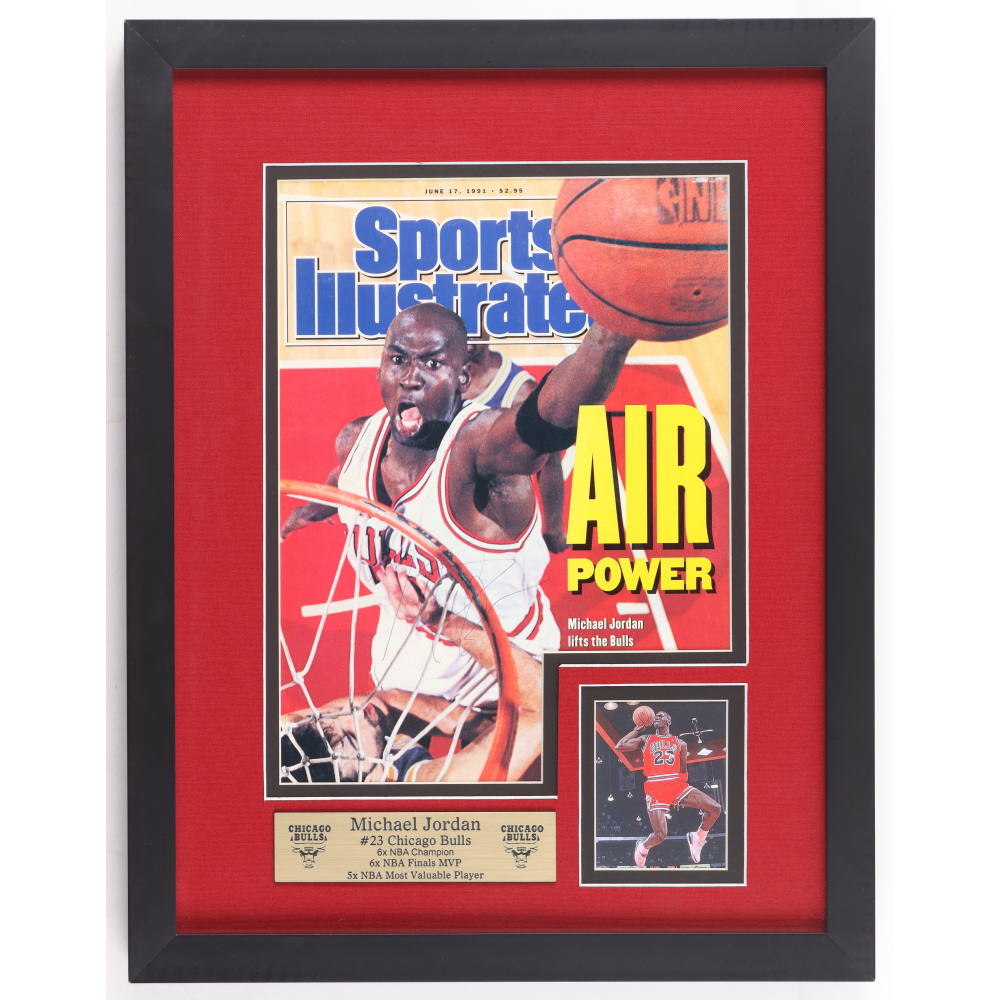 Michael Jordan Signed Sports Illustrated "Air Power" Custom Framed ...