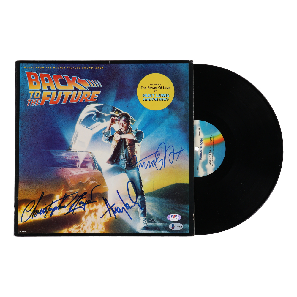 Michael J. Fox, Christopher Lloyd & Huey Lewis Signed "Back To The ...