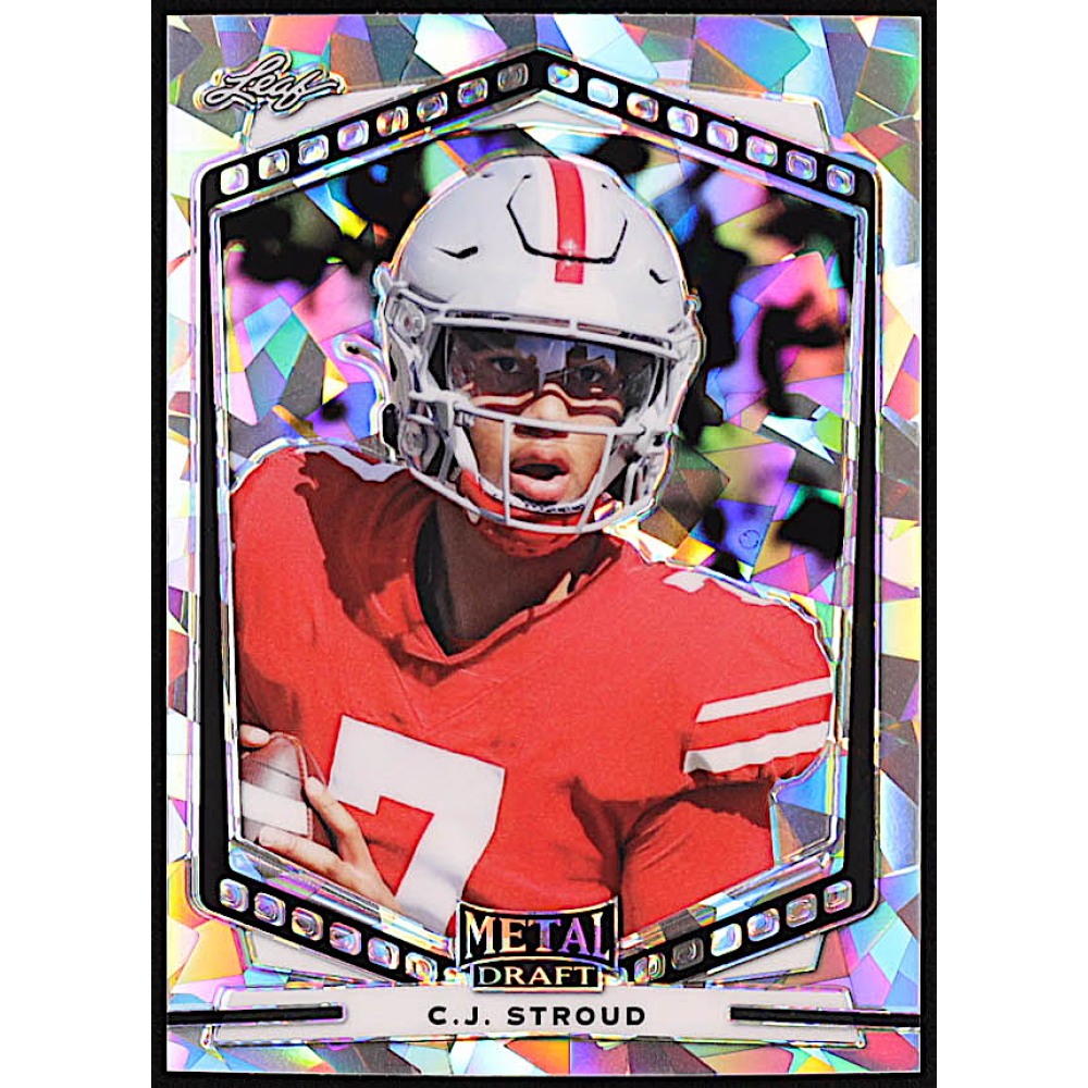 C.J. Stroud 2022 Leaf Draft and Prospects Metal Portrait Crystal #PCJS ...