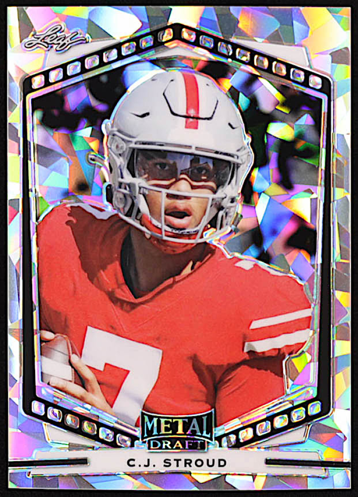 C.J. Stroud 2022 Leaf Draft and Prospects Metal Portrait Crystal #PCJS ...
