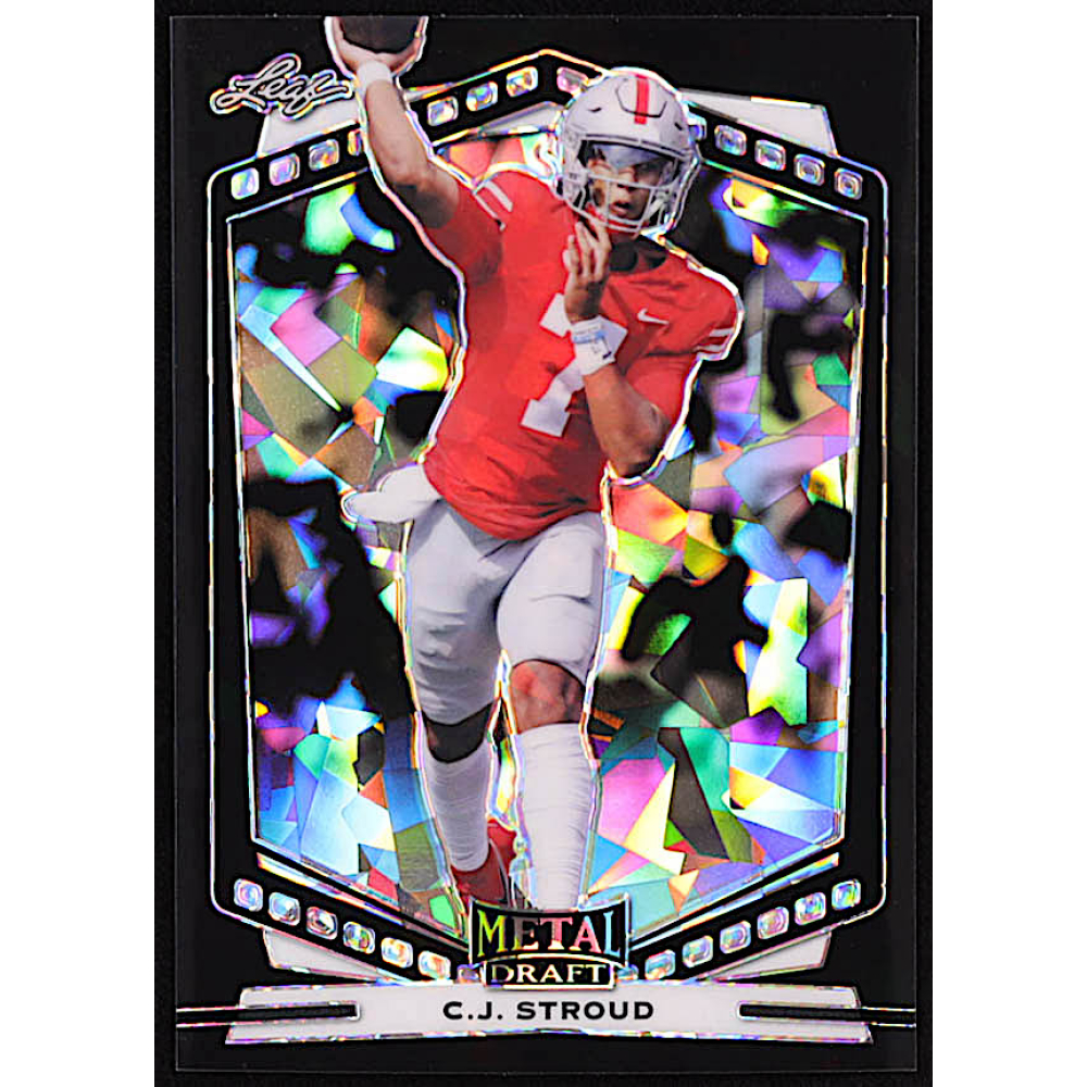 C.J. Stroud 2022 Leaf Draft and Prospects Metal Crystal Black #BCJS RC ...