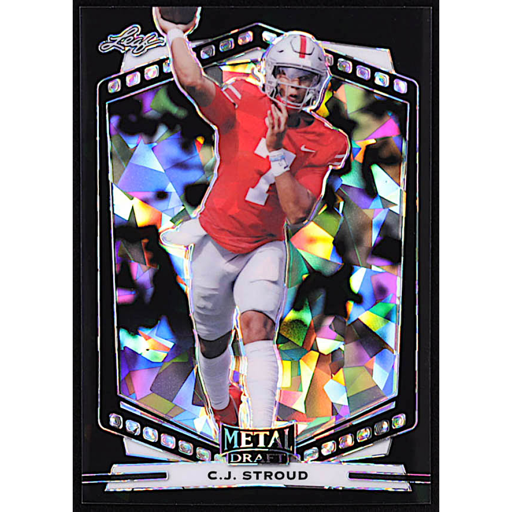 C.J. Stroud 2022 Leaf Draft and Prospects Metal Crystal Black #BCJS RC ...