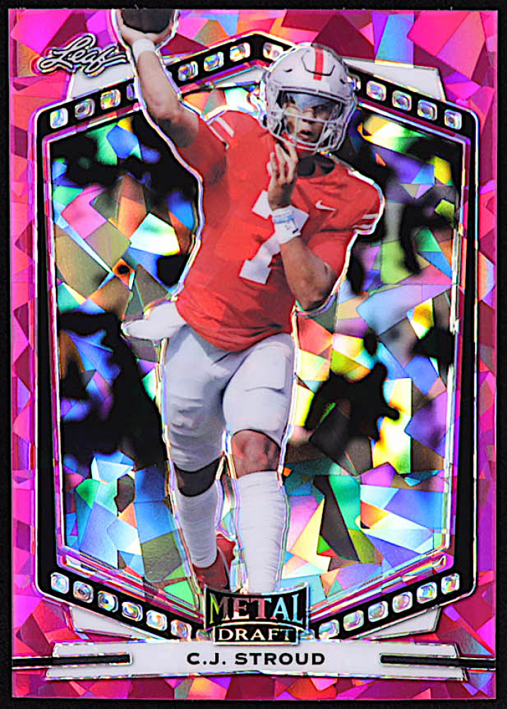 C.J. Stroud 2022 Leaf Draft and Prospects Metal Crystal Pink #BCJS RC ...