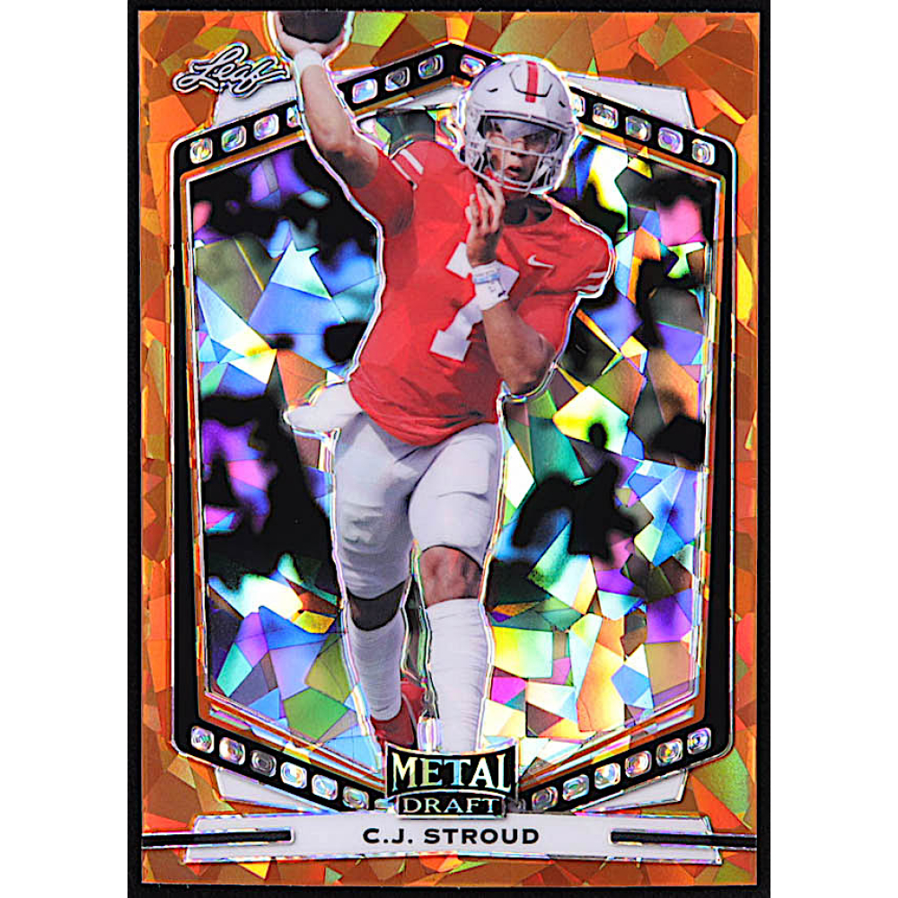 C.J. Stroud 2022 Leaf Draft and Prospects Metal Crystal Orange #BCJS RC ...