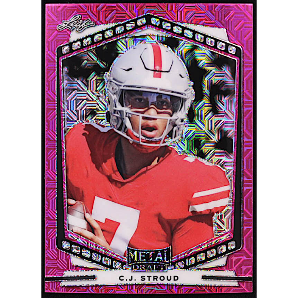 C.J. Stroud 2022 Leaf Draft and Prospects Metal Portrait Mojo Pink # ...