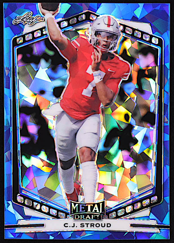 C.J. Stroud 2022 Leaf Draft and Prospects Metal Crystal Blue #BCJS RC ...