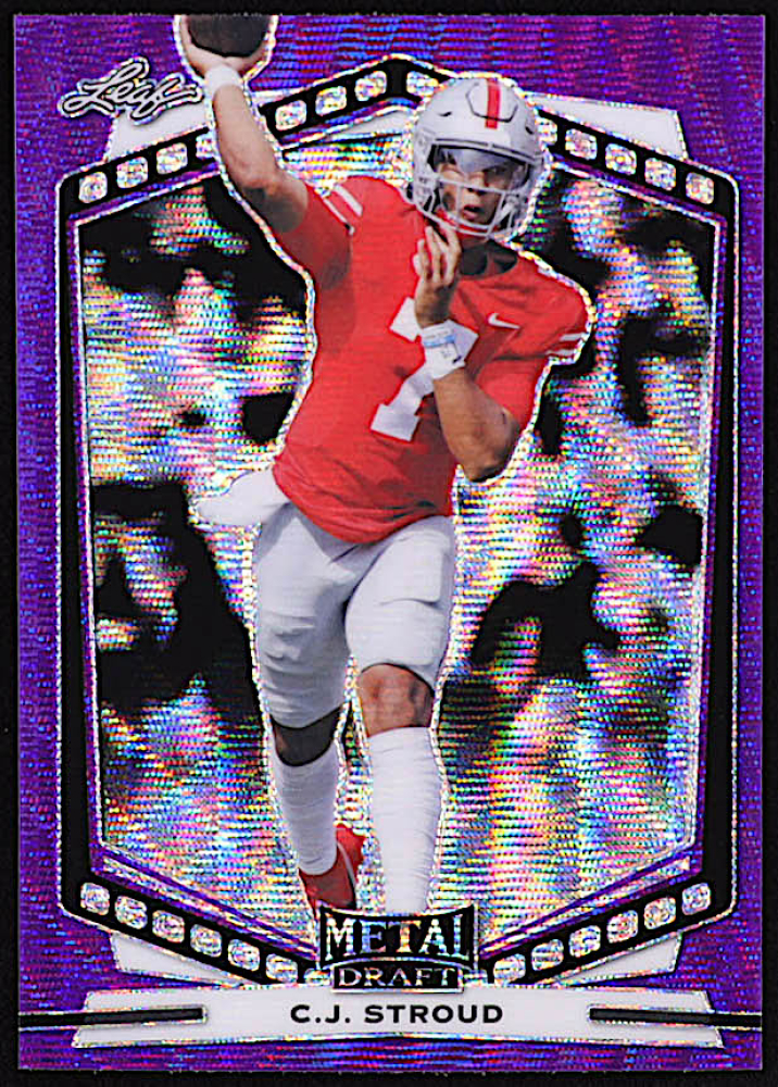 C.J. Stroud 2022 Leaf Draft and Prospects Metal Crystal Purple #BCJS RC ...