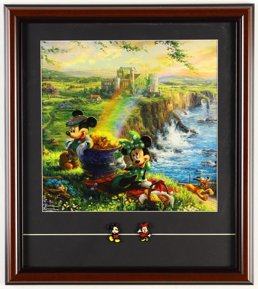 Thomas Kinkade "Mickey and Minnie Mouse in Ireland" Custom Framed Print ...