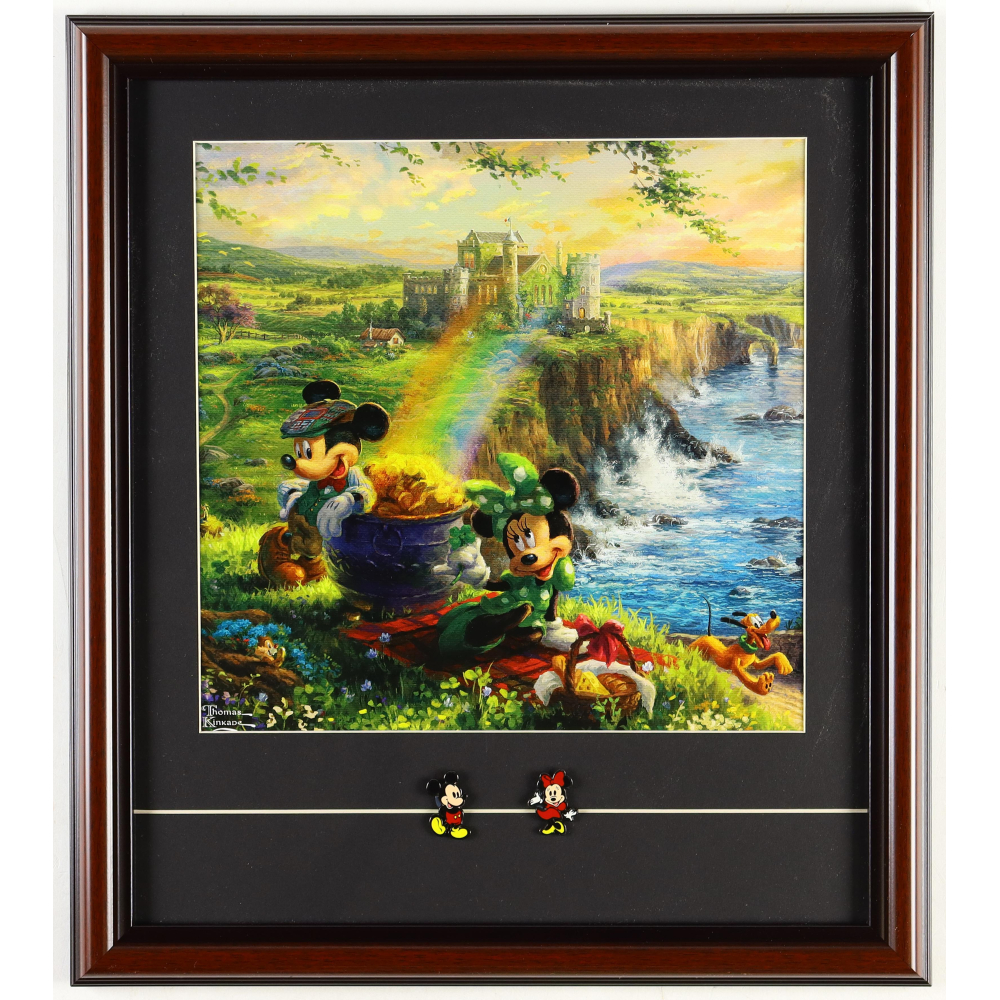 Thomas Kinkade "Mickey and Minnie Mouse in Ireland" Custom Framed Print ...