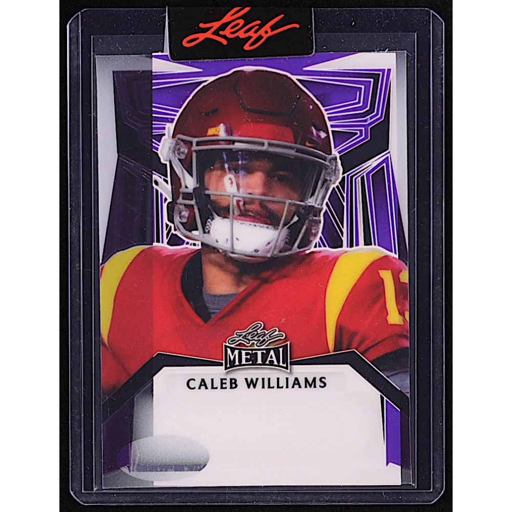 Caleb Williams 2023 Leaf Metal Portraits Purple Pre-Production Proof # ...