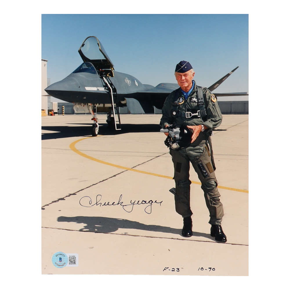 Chuck Yeager Signed 8x10 Photo Inscribed (Beckett) | Pristine Auction