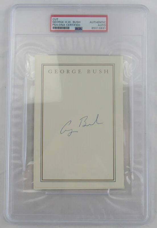 George H. W. Bush Signed 4x6 Bookplate (PSA) | Pristine Auction