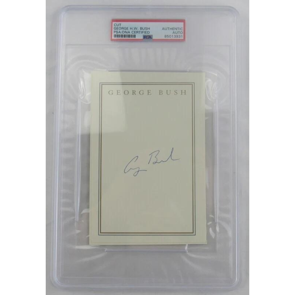 George H. W. Bush Signed 4x6 Bookplate (PSA) | Pristine Auction