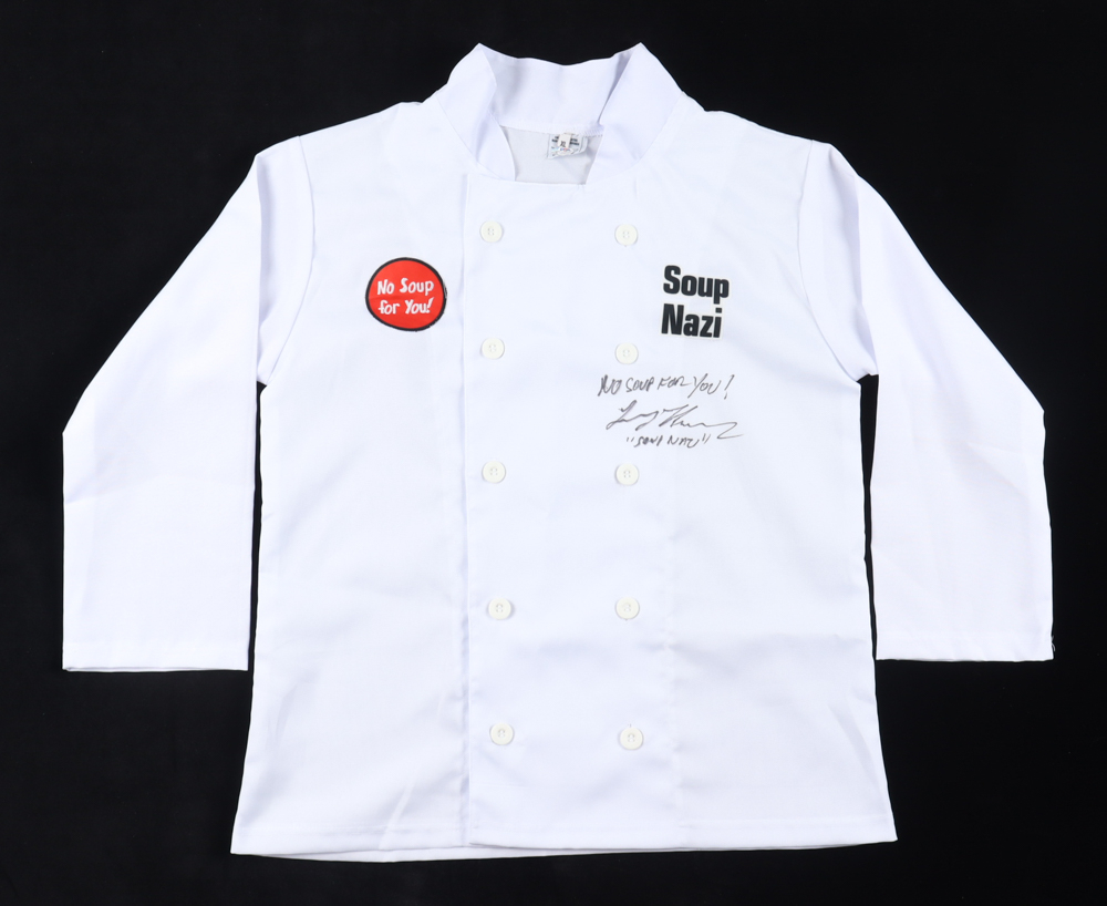 Larry Thomas Signed "Seinfeld" Chef Coat Uniform Inscribed "No Soup For ...