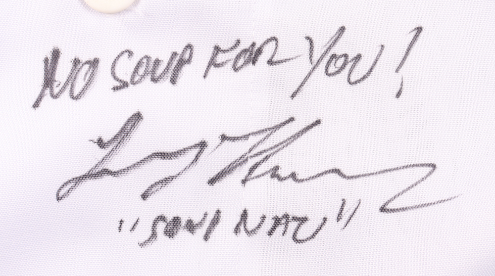 Larry Thomas Signed "Seinfeld" Chef Coat Uniform Inscribed "No Soup For ...