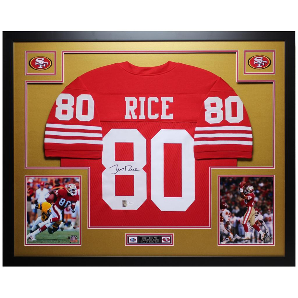 Jerry Rice Signed Custom Framed Jersey Display (JSA) | Pristine Auction