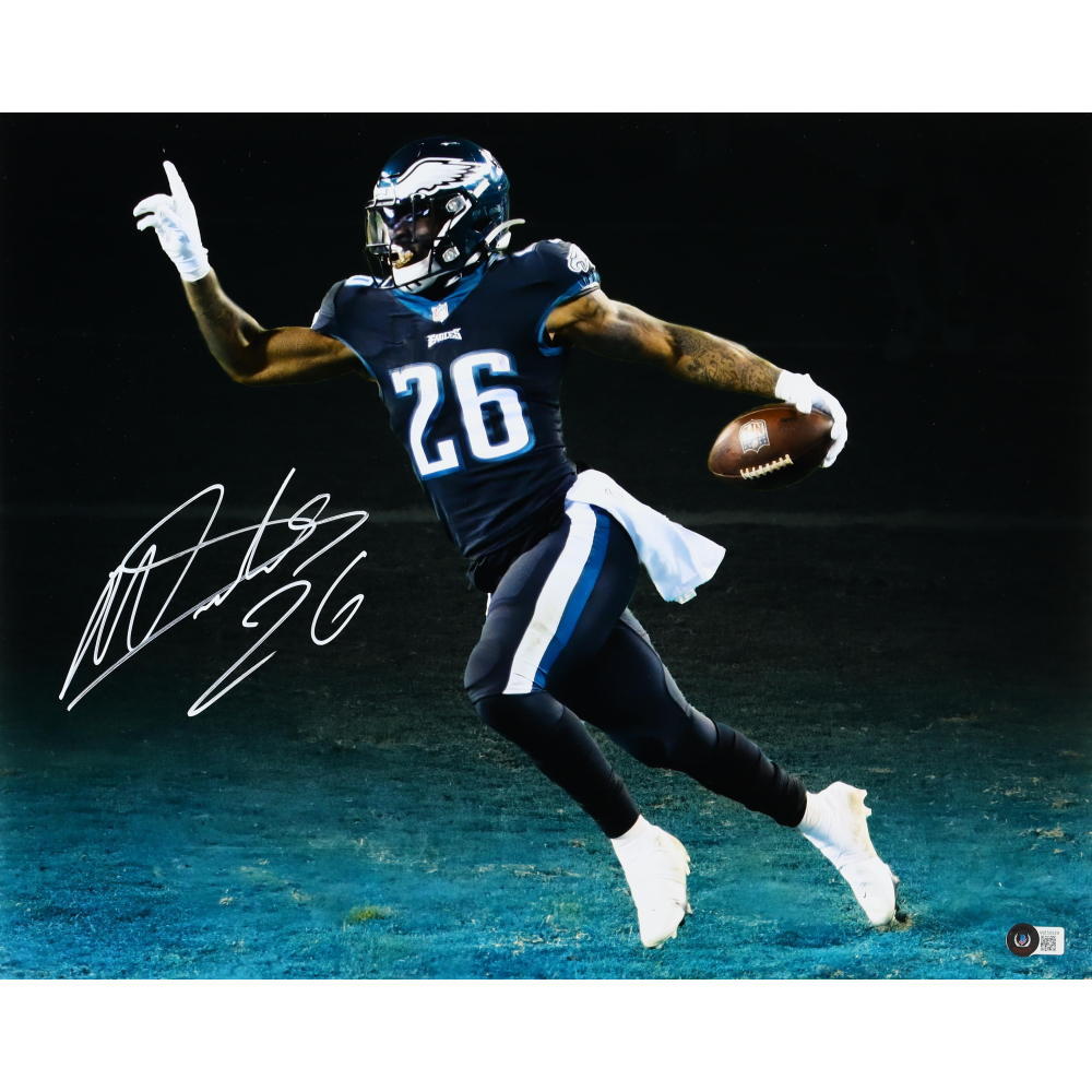 Miles Sanders Signed Eagles 16x20 Photo (Beckett) | Pristine Auction